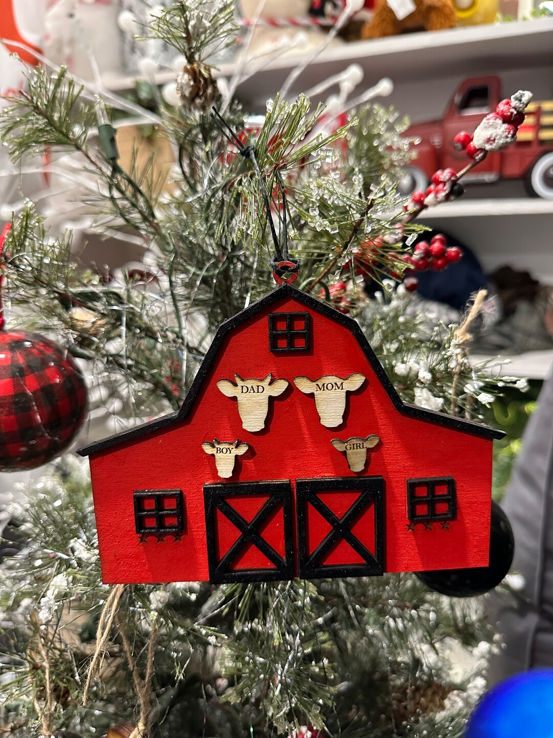 Family Cow Barn Sign Christmas Ornament Glowforge, Laser SVG - Etsy