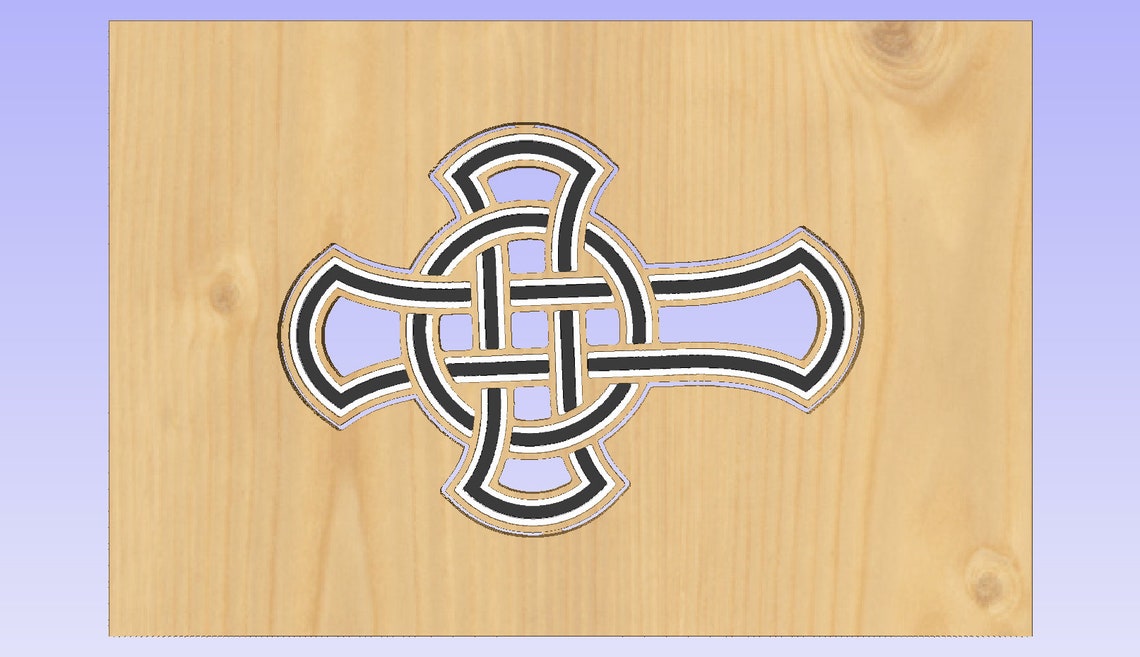Layered Cross With Base Vcarve Pro, Vcarve Desktop, Crv, Svg, Dxf, Pdf ...