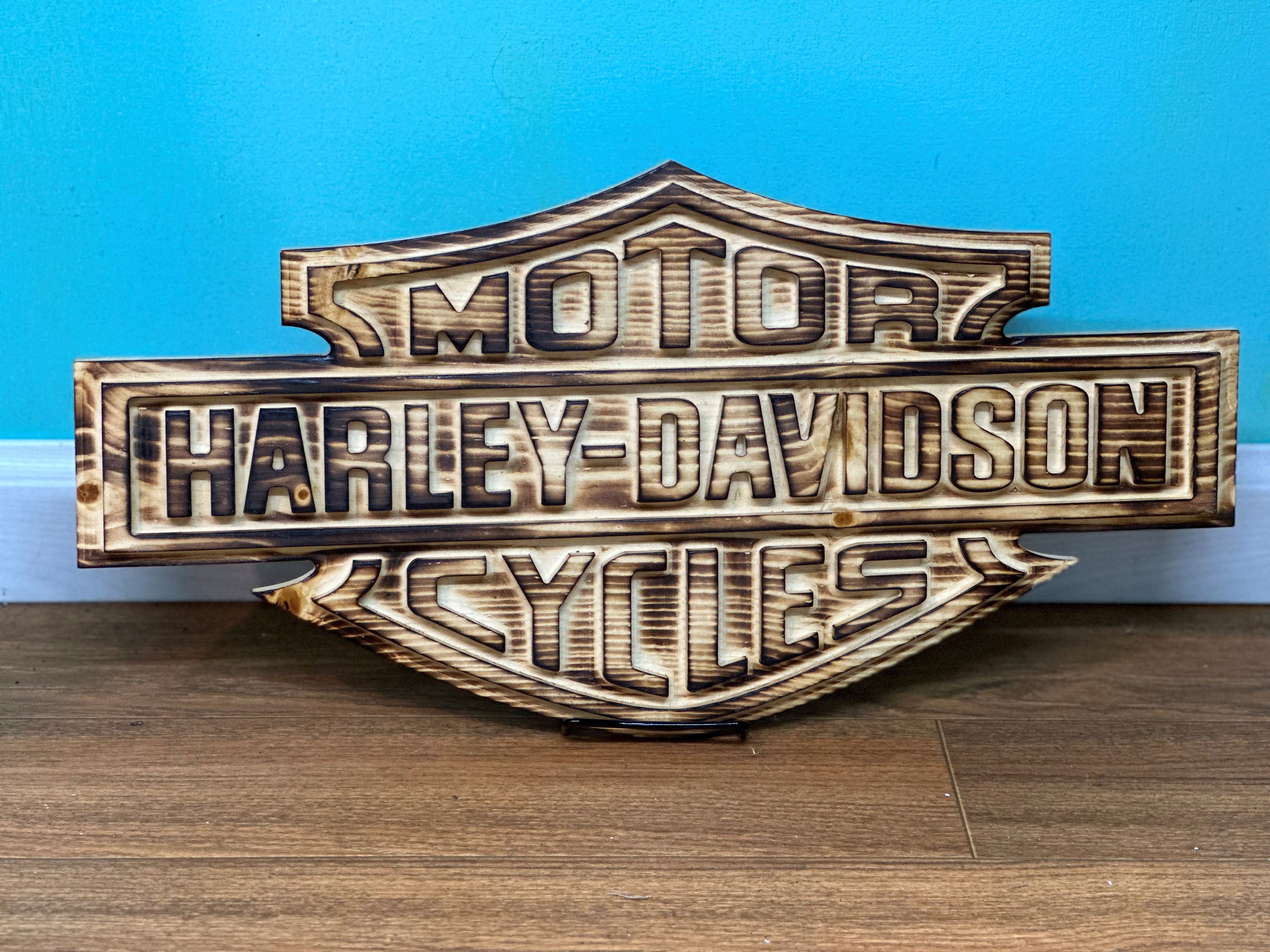 Harley Davidson Motorcycle Burnt Plaque CNC Engraving - Etsy