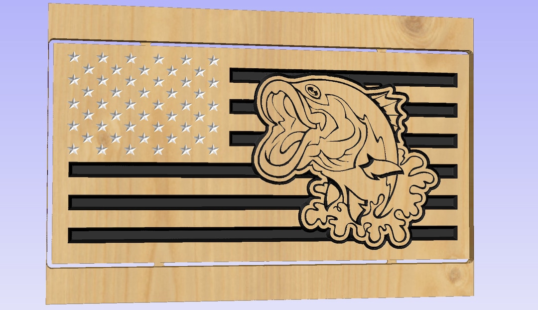 Fish CNC Beginner Files, Flag, Vcarve Pro, Vcarve Desktop, Crv, Svg ...