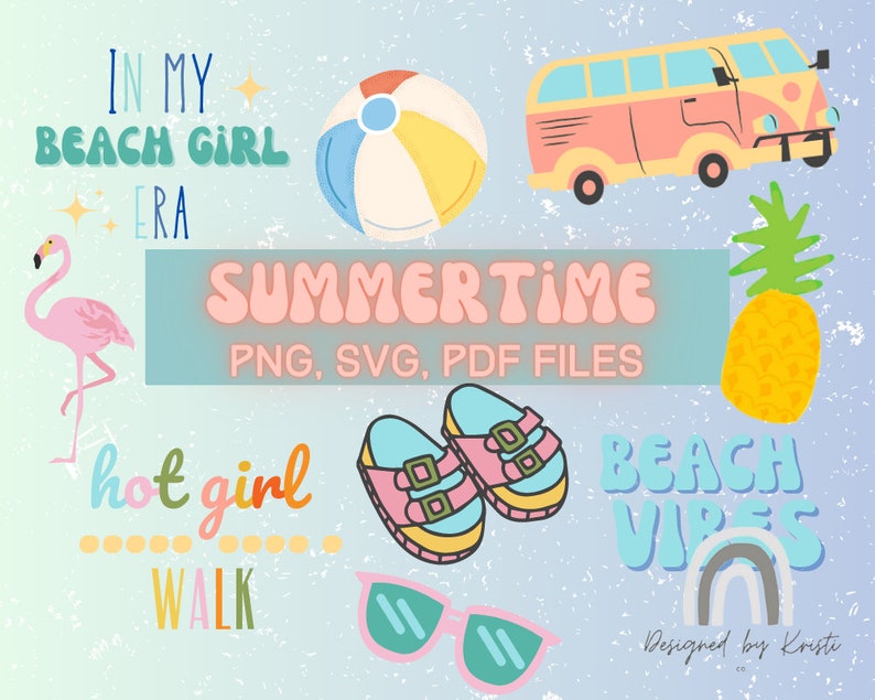 20 Classic Summer Png Svg Pdf Digital Printable Stickers Instant ...