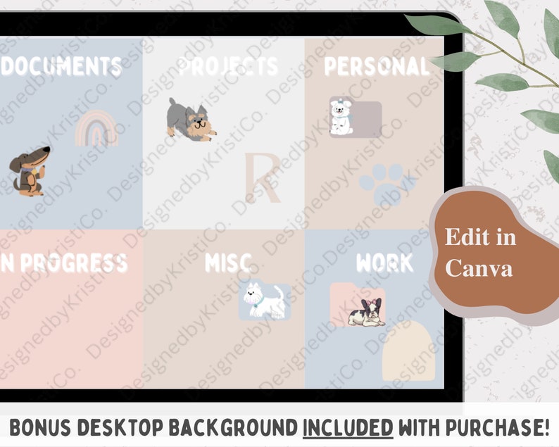 DOGS Desktop Folder Icons + BONUS Wallpaper, Mac + Windows Folder Icons ...