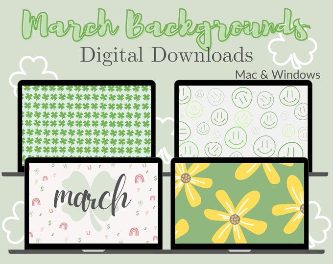 March Desktop Backgrounds | Digital Download | 1920x1090x | St Patricks ...