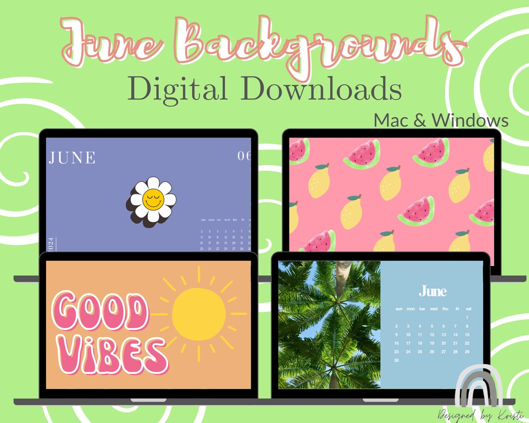 June Desktop Backgrounds | Digital Download | 1920x1090x | Summer ...