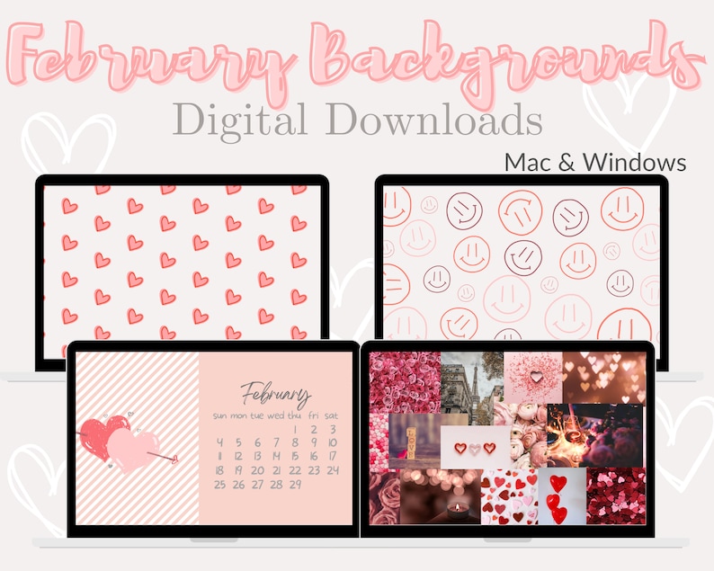 February Desktop Backgrounds | Digital Download | 1920x1090x ...