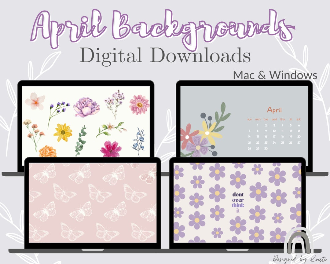 April Desktop Backgrounds | Digital Download | 1920x1090x | Spring ...