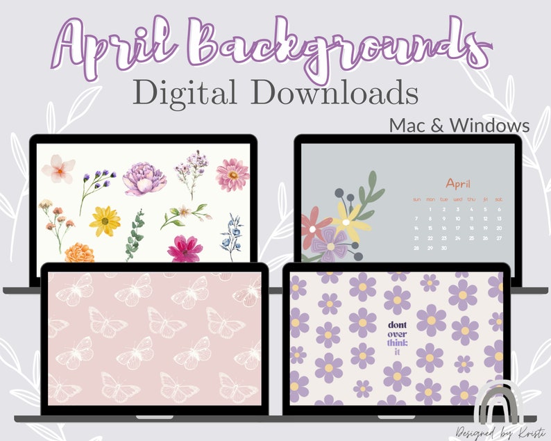 April Desktop Backgrounds | Digital Download | 1920x1090x | Spring ...
