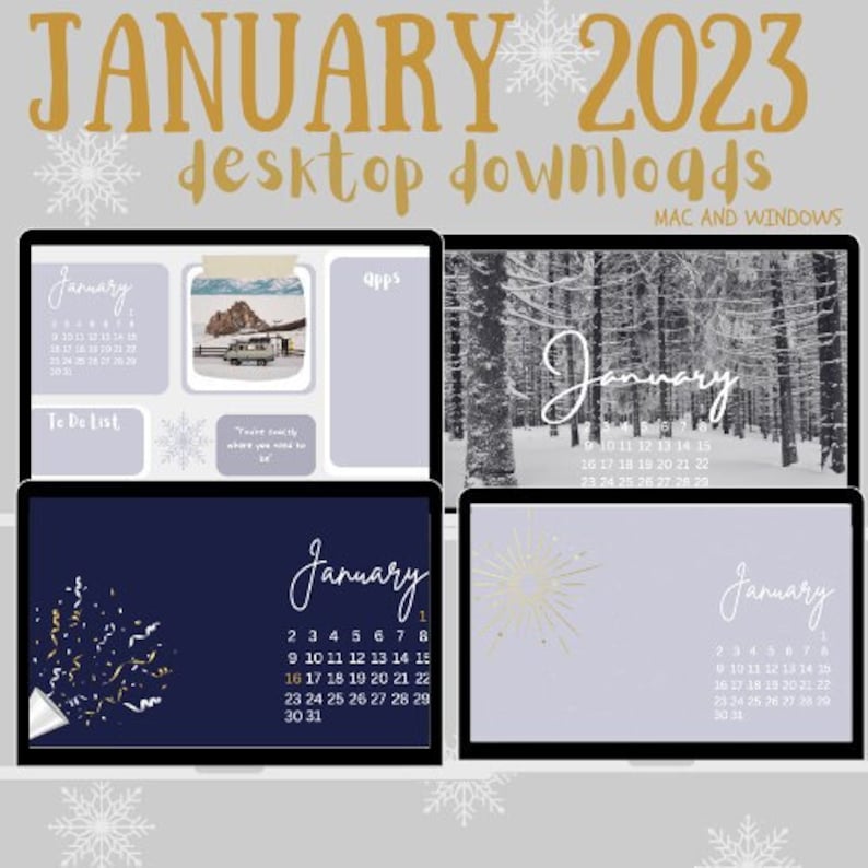January 2023 Desktop Background 1920x1090px - Etsy