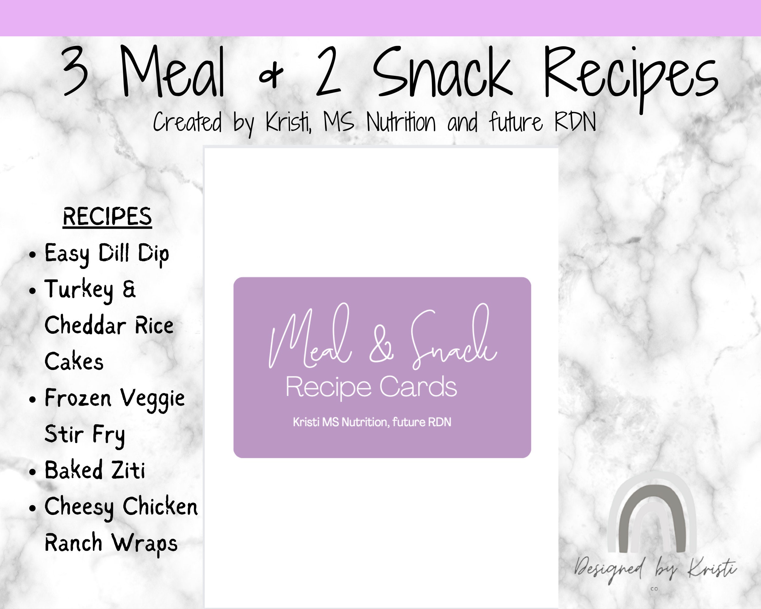 Printable Meal Planner | 5 RECIPES INCLUDED (created With MS Nutrition ...