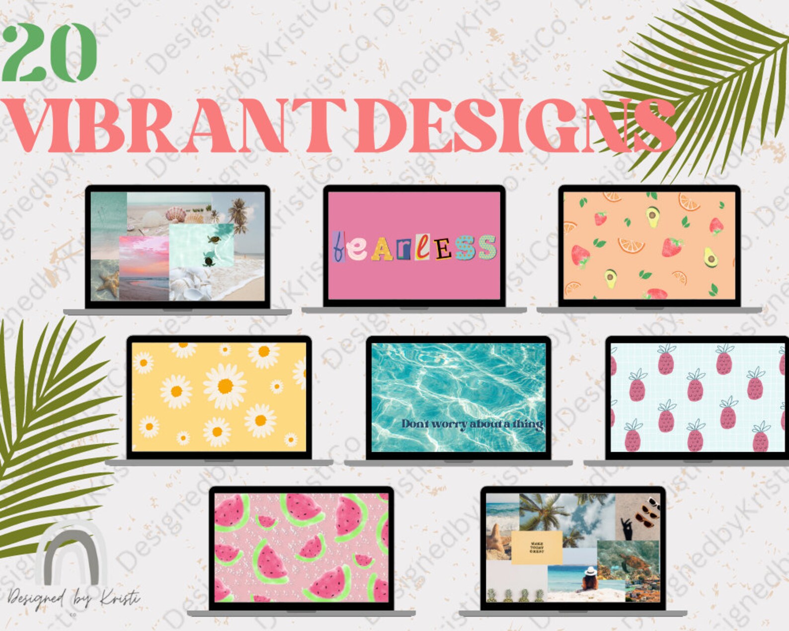 SUMMER VIBES Desktop Wallpaper + Folder Icons, Desktop Icon, Digital ...