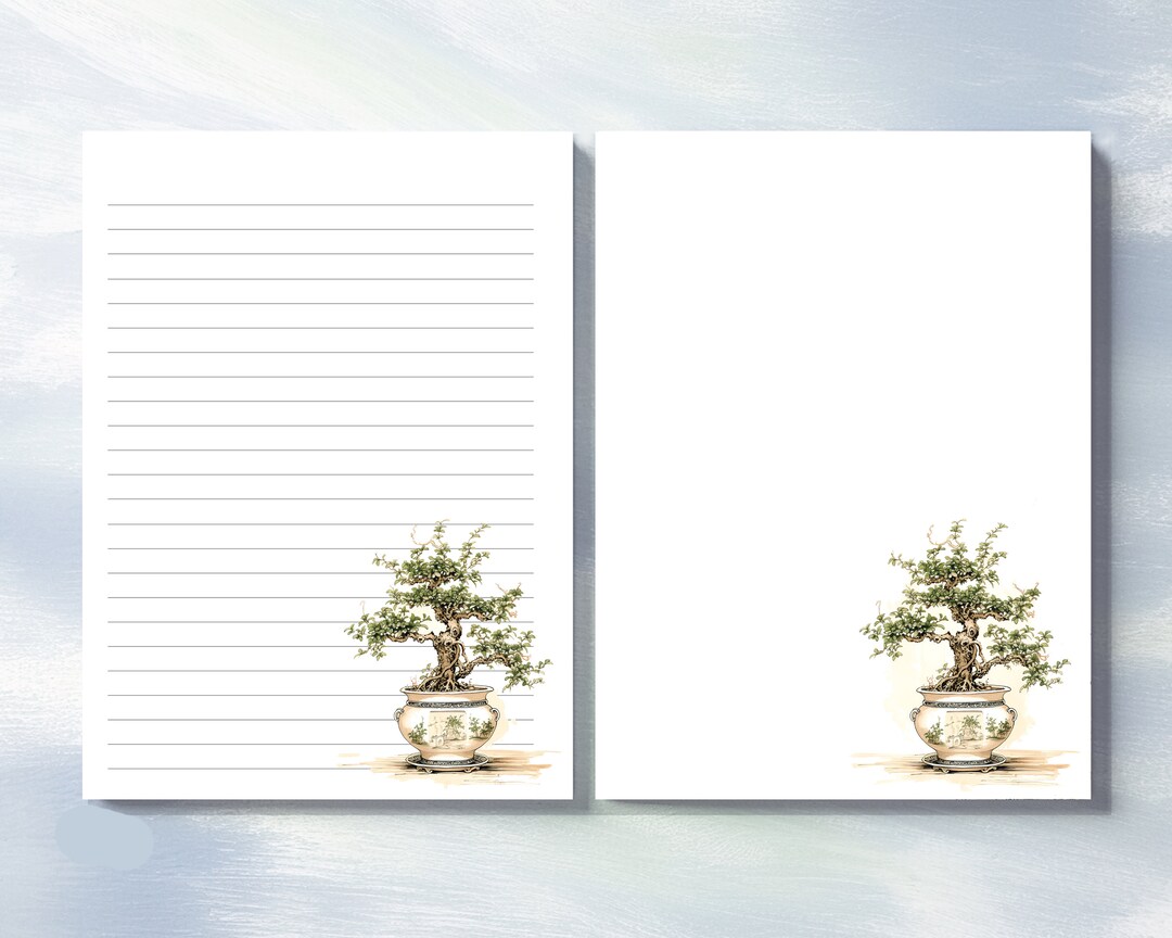 Bonsai Tree Printable Stationery, Artisanal Writing Paper & Envelopes ...