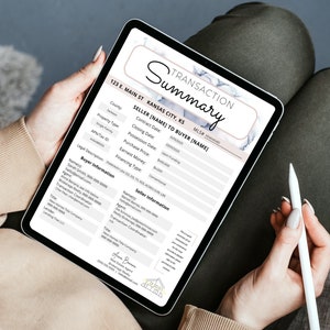 Real Estate Transaction Summary Template: Realtor Marketing (canva ...