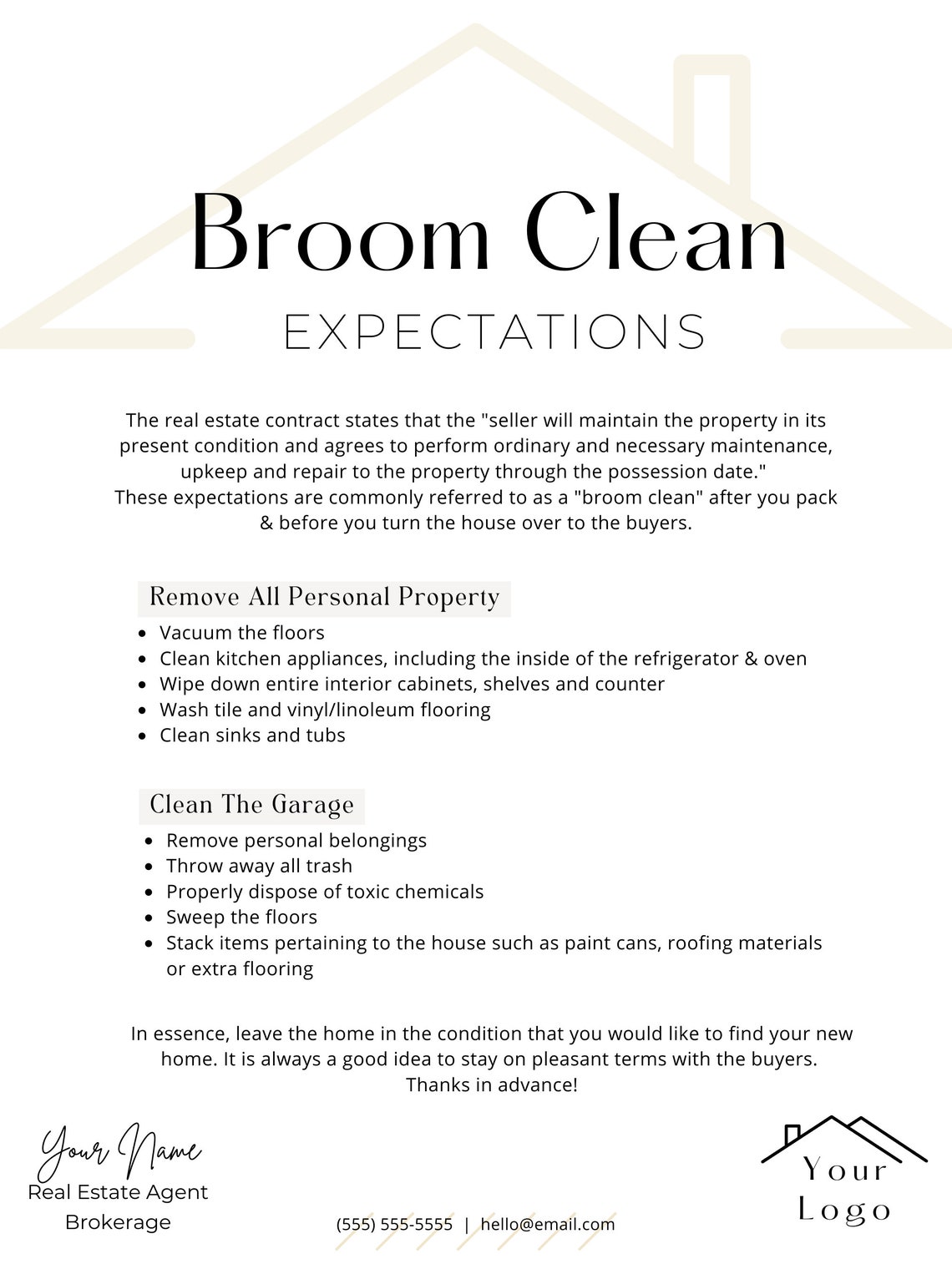 Broom Clean Sheet for Real Estate | Marketing for Realtors | Canva ...
