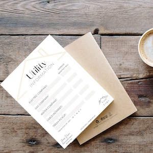 Real Estate Utility Information Sheet: Canva Template (digital Download ...