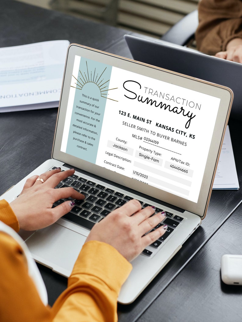 Real Estate Transaction Summary Template: Realtor Marketing (canva ...