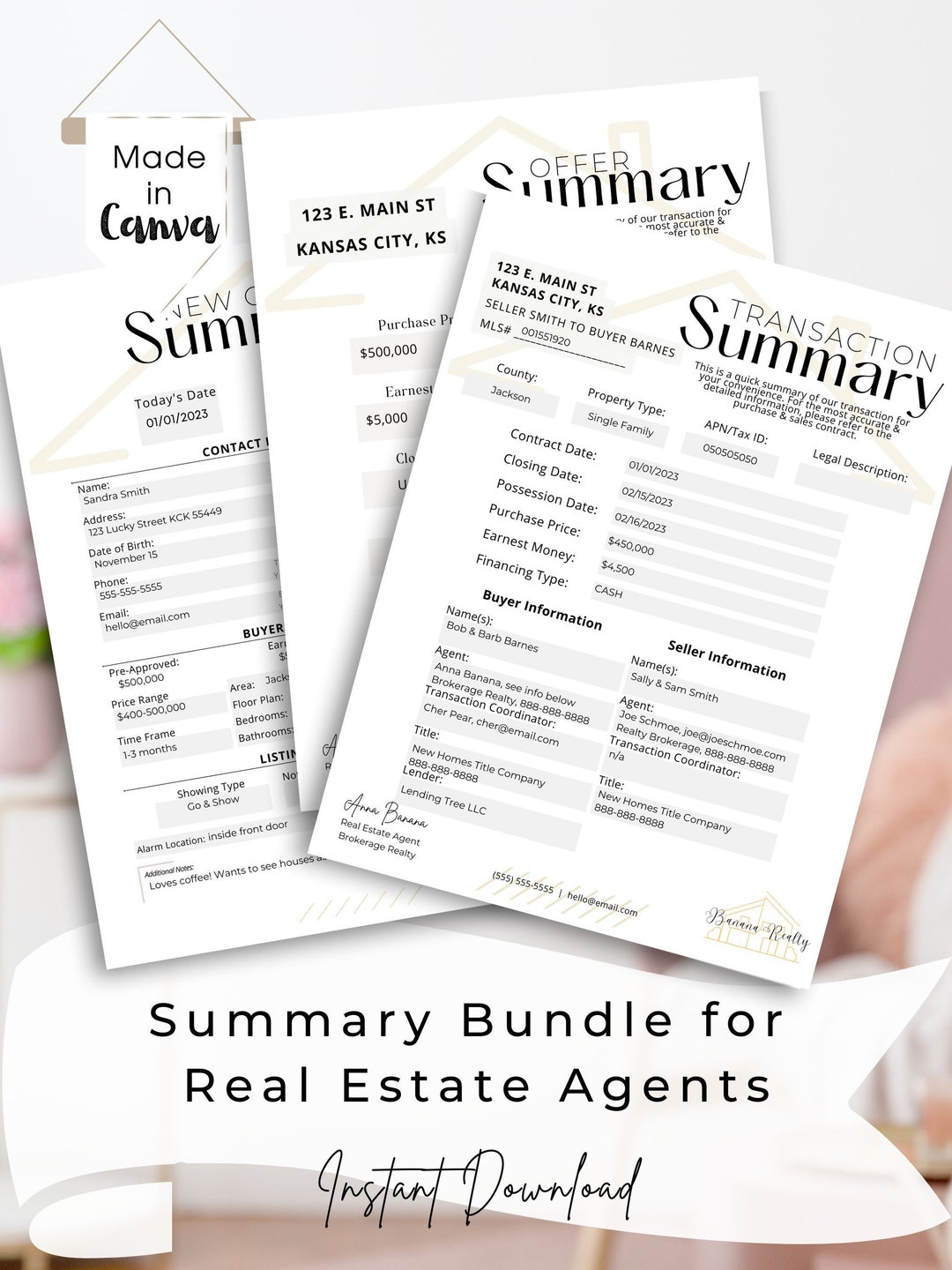 Summary Bundle for Real Estate | Marketing for Realtors | Canva ...