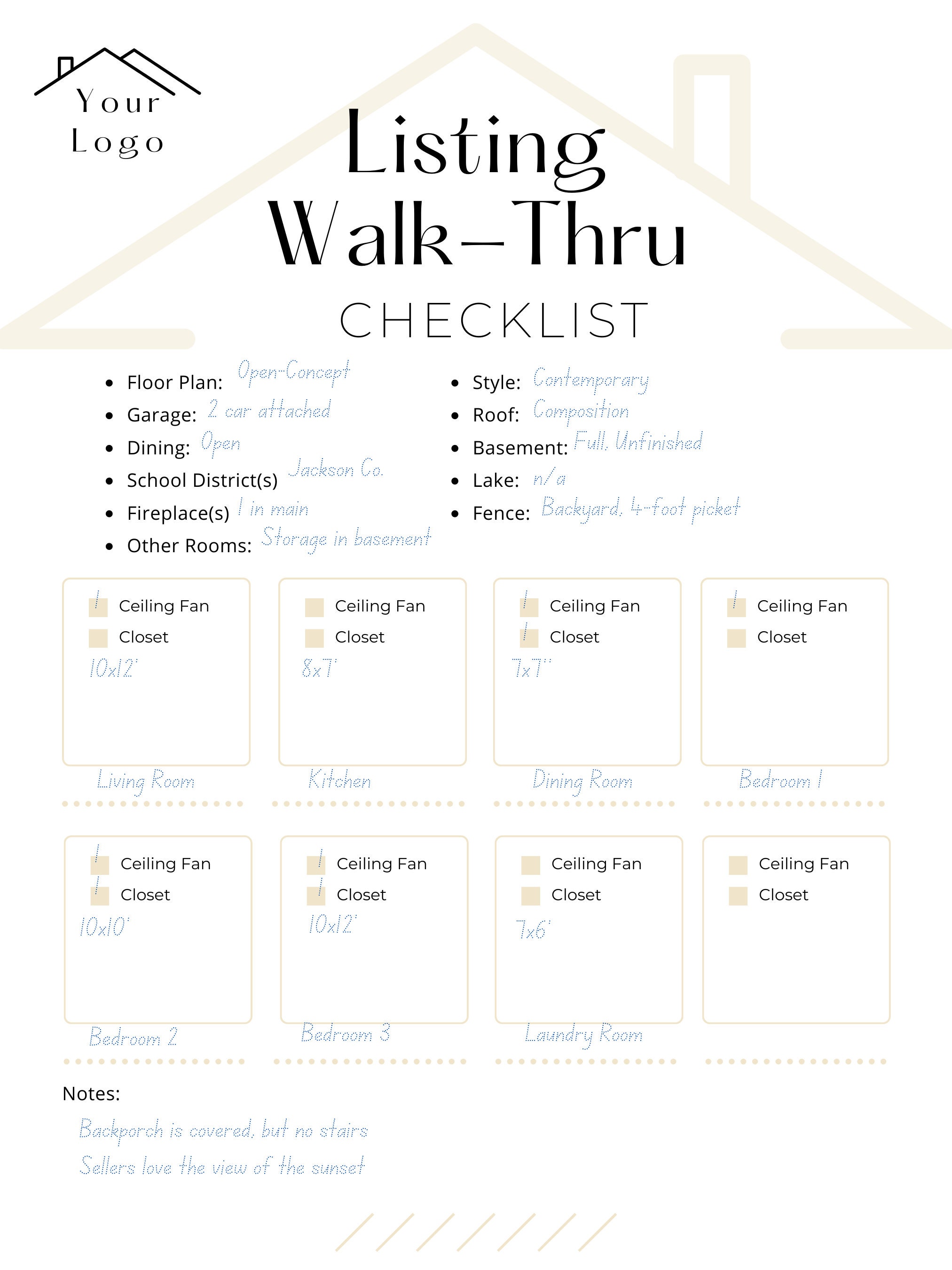 Listing Checklist for Real Estate Marketing for Realtors Canva Template ...