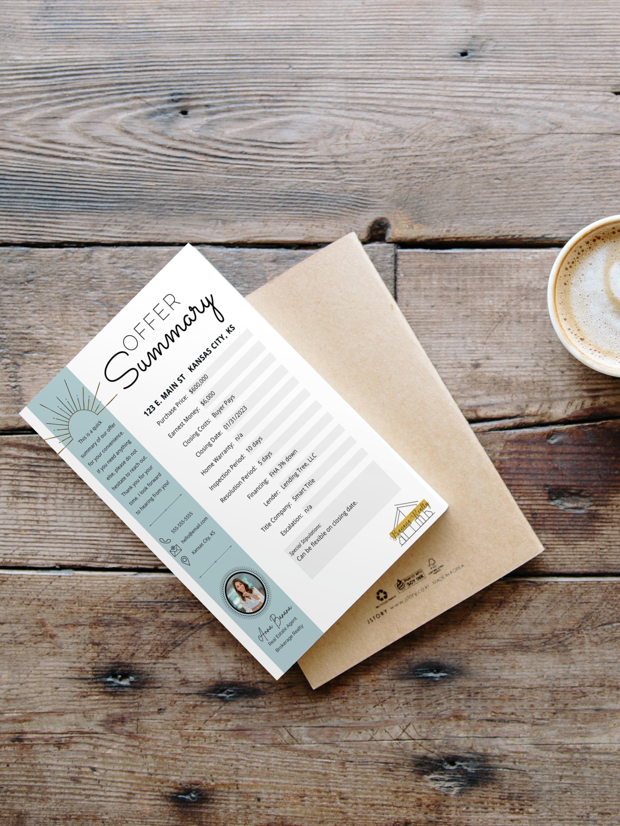 Real Estate Offer Summary Template: Realtor Marketing (canva, Digital ...