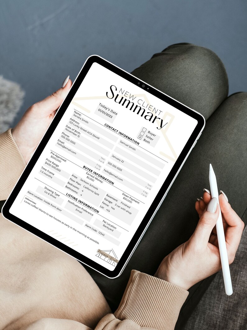 Real Estate Client Summary Template: Realtor Marketing (canva, Digital ...