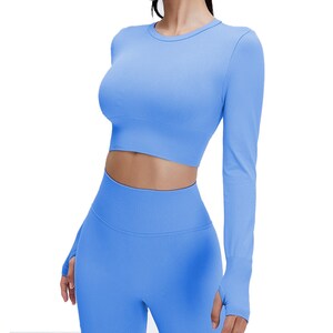 Seamless Sports Suit Yoga Set for Women Fitness Wear Long Sleeve Yoga Clothing Gym Workout ...