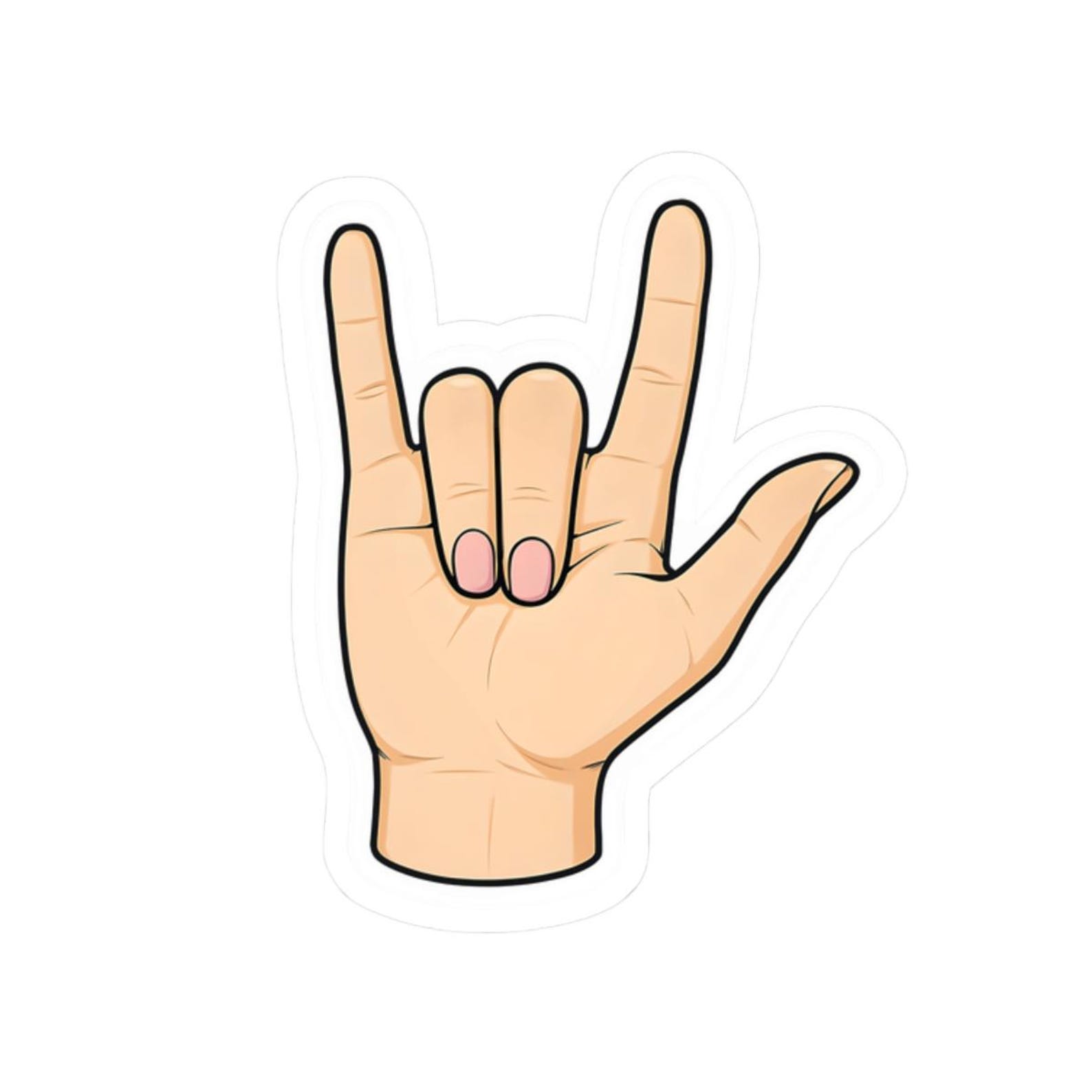Hand Gesture Kiss-cut Stickers, Fun Laptop Decals, Cute Car Decor, ASL ...