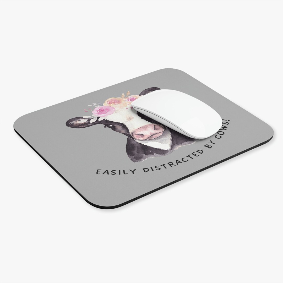 Distracted by Cows Mouse Pad, Mouse Mat Non-slip Rubber Base Mousepad ...