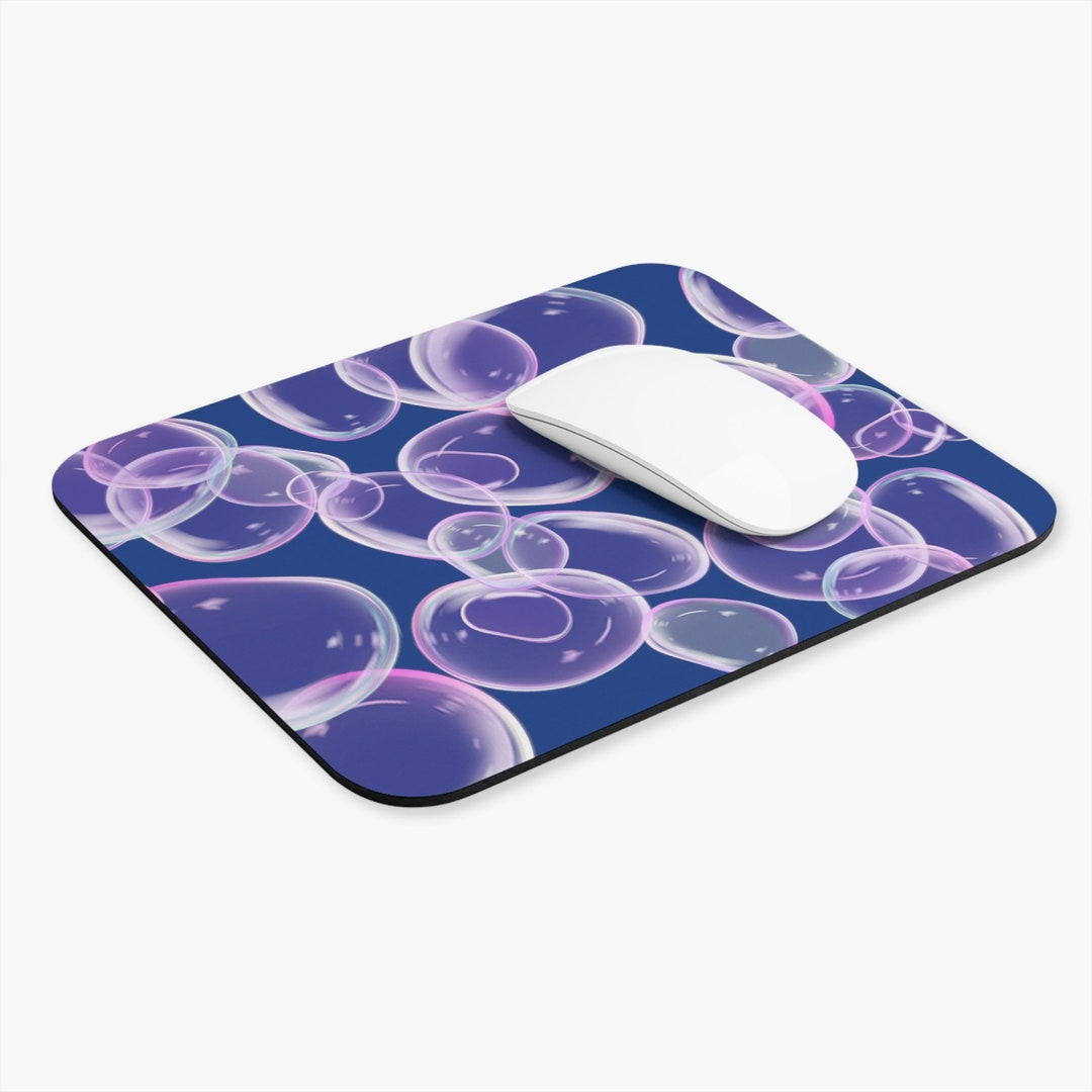 Blue Pink Bubbles Mouse Pad, Mouse Mat Non-slip Rubber Base Mousepad ...