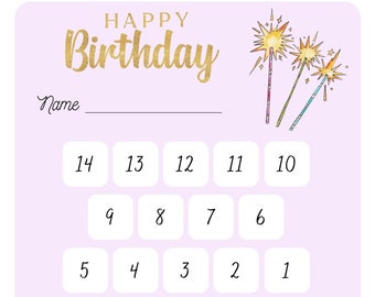 Dinosaur Birthday Countdown Calendar for Kids, Celebrate, Interactive ...