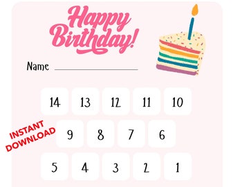 Dinosaur Birthday Countdown Calendar for Kids, Celebrate, Interactive ...