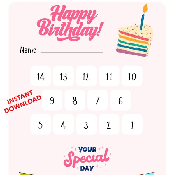 Birthday Countdown - Etsy