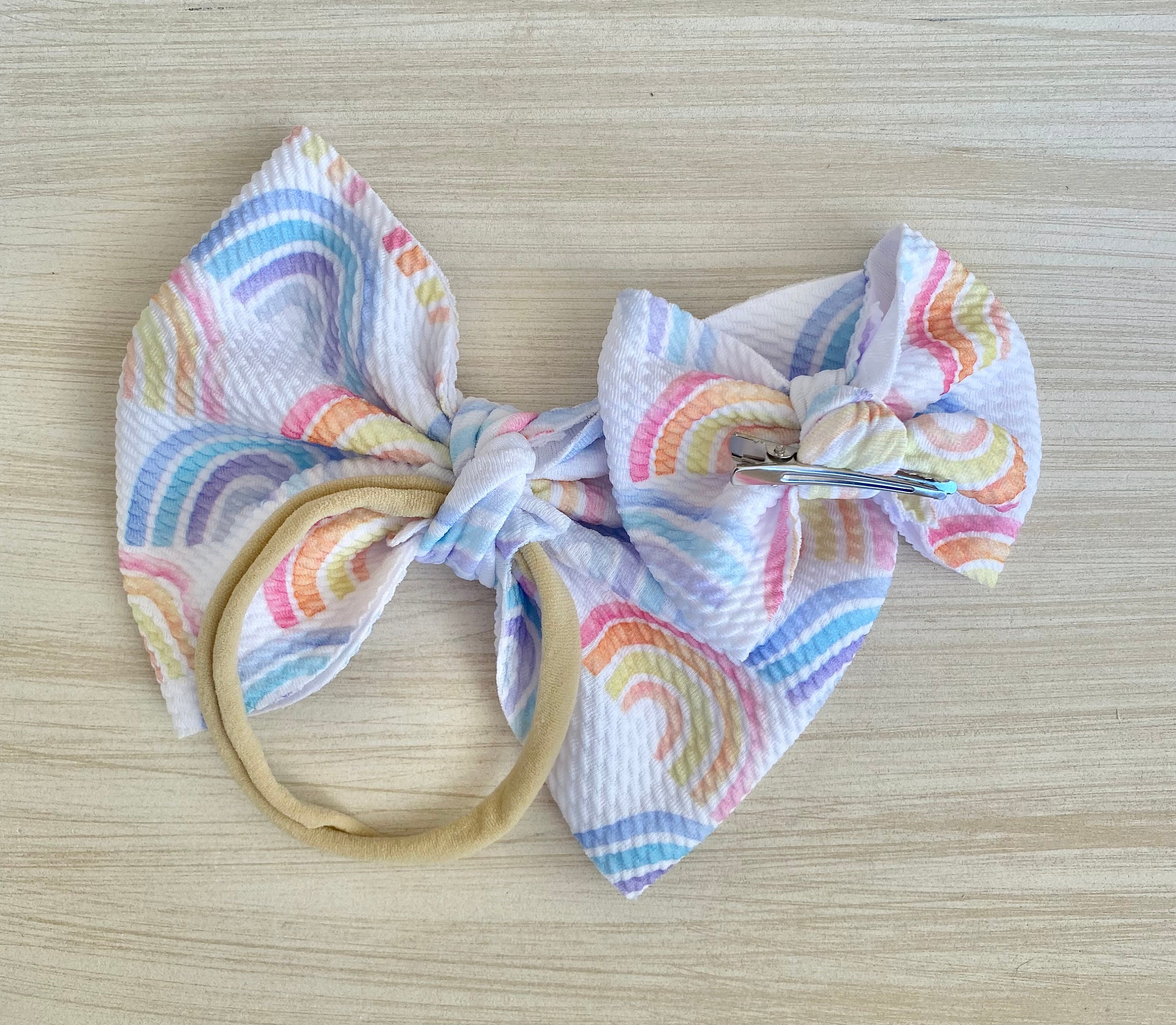 Boho Rainbow Hair Bow Boho Rainbow Baby Nursery Boho Rainbow - Etsy