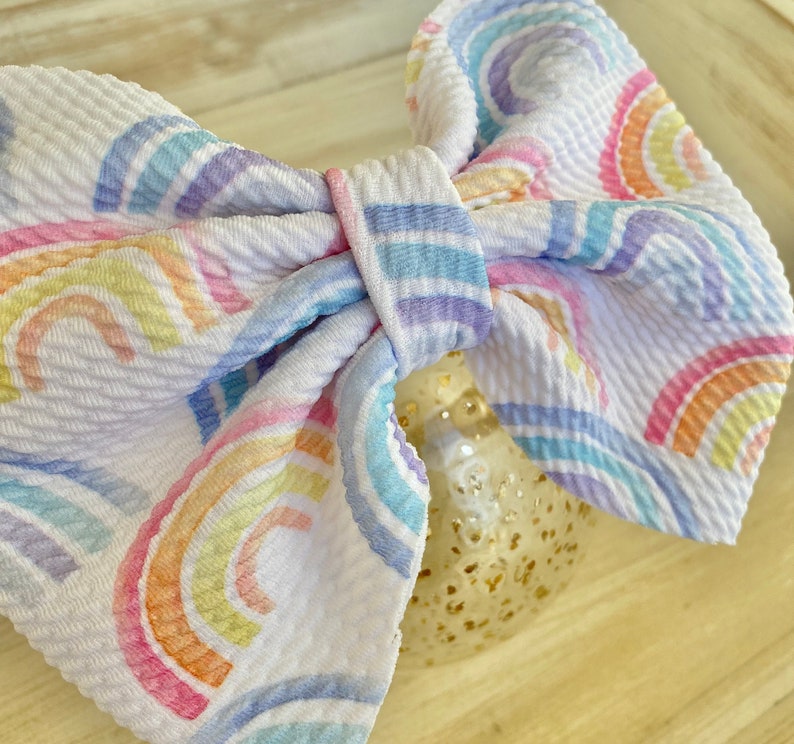 Boho Rainbow Hair Bow Boho Rainbow Baby Nursery Boho Rainbow - Etsy