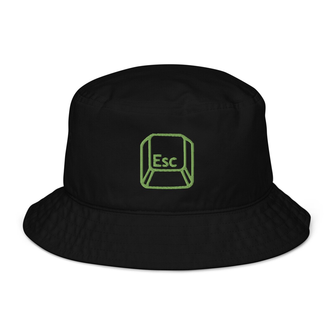 Escape Key Bucket Hat - Kiwi Light Green Thread - Organic Cotton - Lg ...