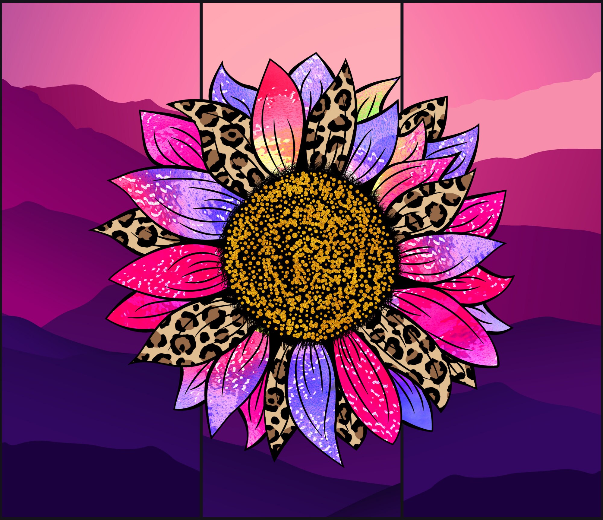 HOT PINK SUNFLOWER Add Your Own Text Png Digital Design Instant ...