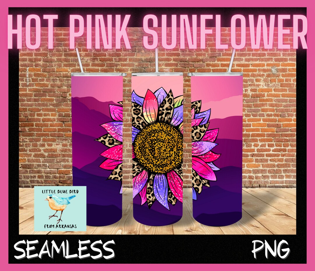 HOT PINK SUNFLOWER Add Your Own Text Png Digital Design Instant ...