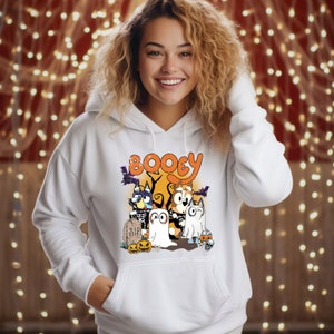 Retro Bluey Halloween Hoodie, Spooky Season Sweatshirt, Booey Funny ...