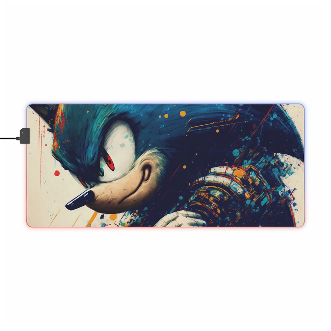 Sonic Led Gaming Mouse Pad Sonic Mouse Pad Desktop Pad Etsy