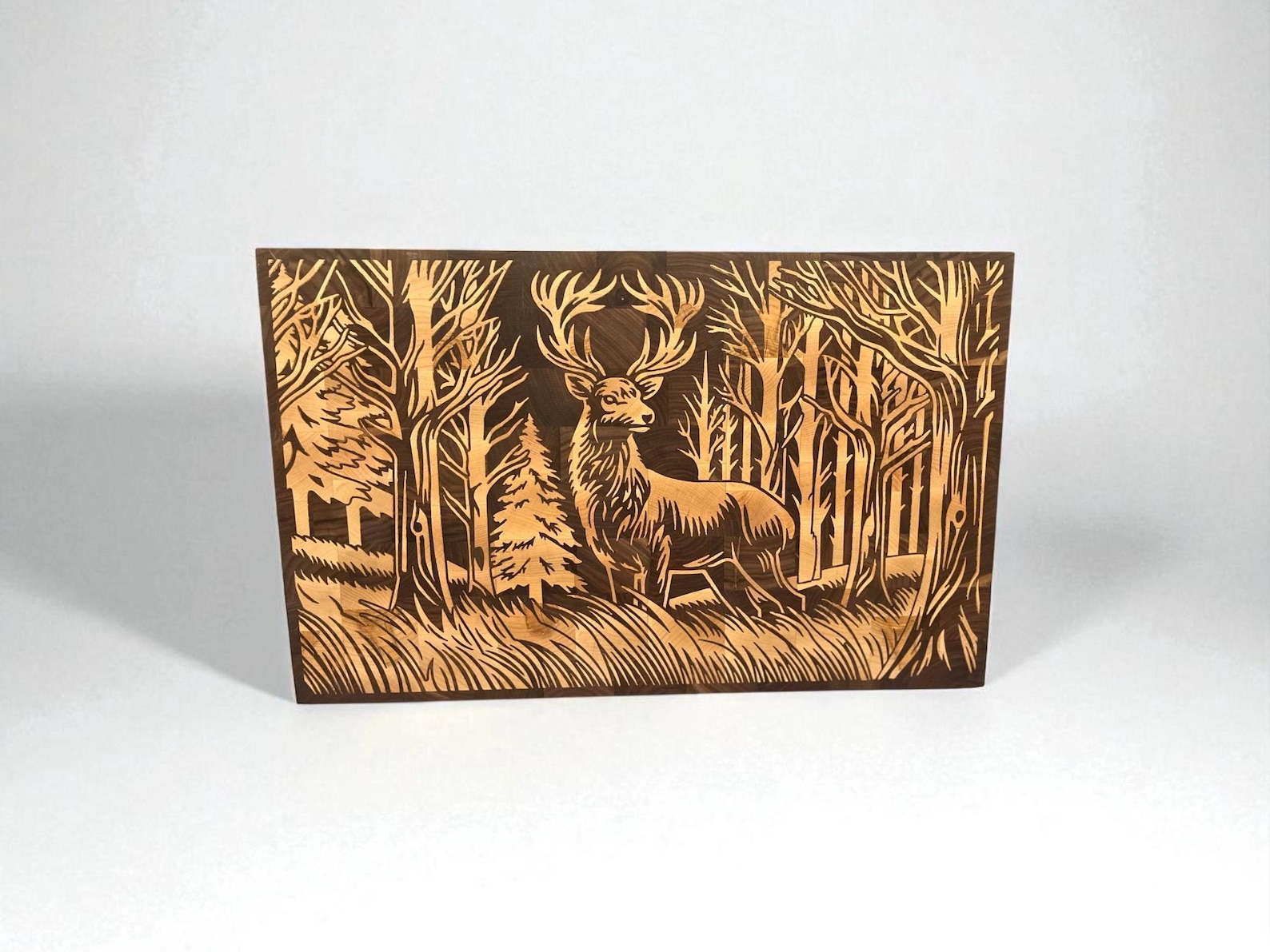 Deer in Woods Inlay Cutting Board - Etsy