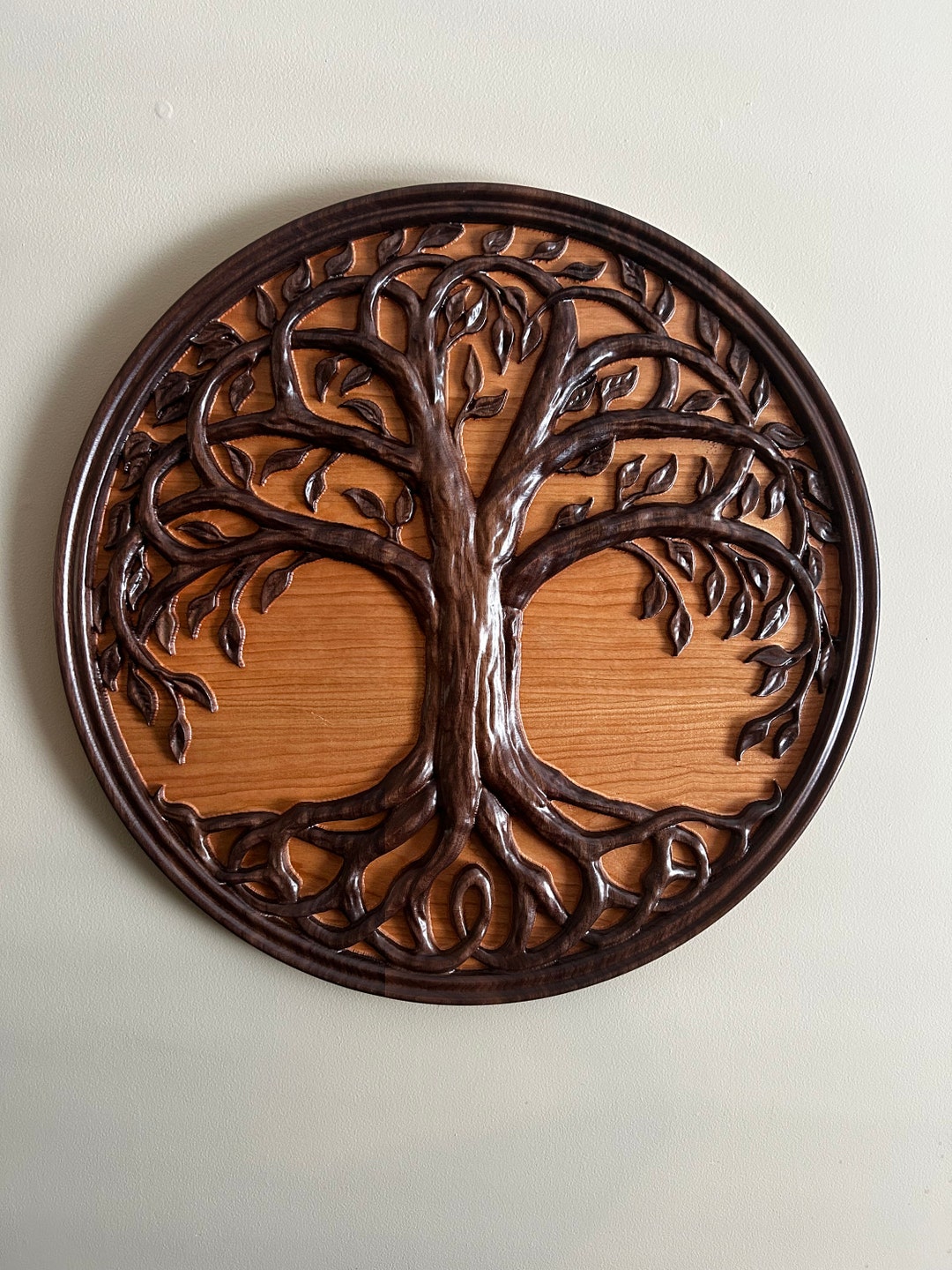 Tree of Life Cherry and Walnut Wood - Etsy