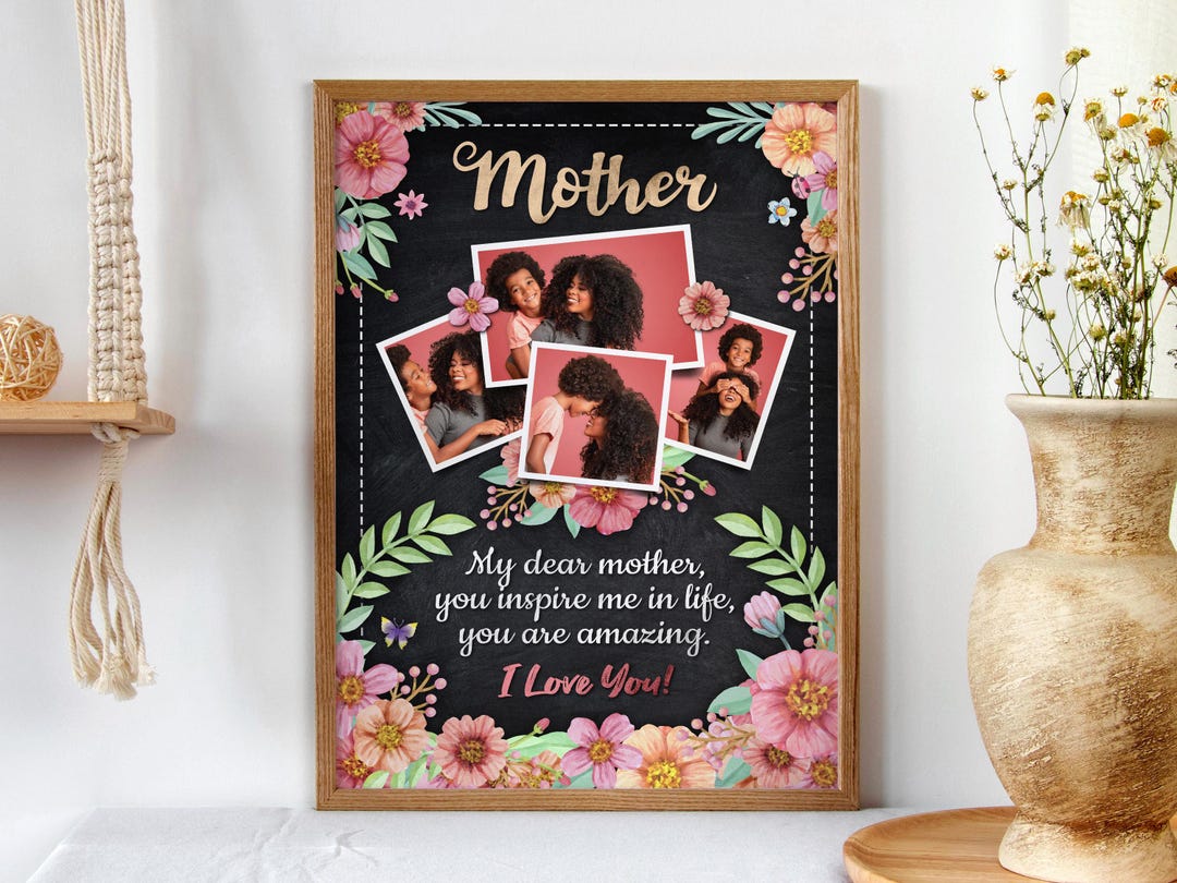 Mother Photo Frame Collage Template 02, Printable Photo Grid, Digital ...