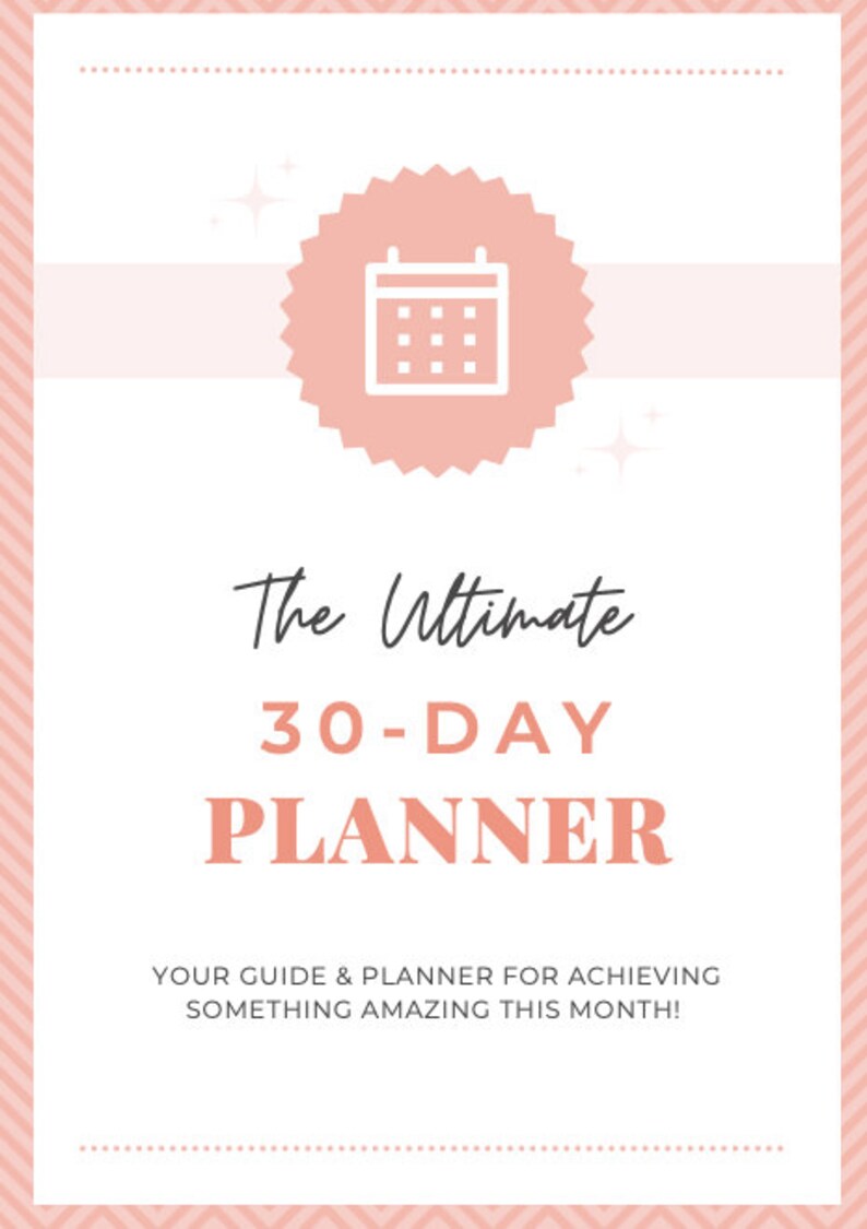 Ultimate 30 Day Planner Printable, Daily to Do List, Weekly Planner ...