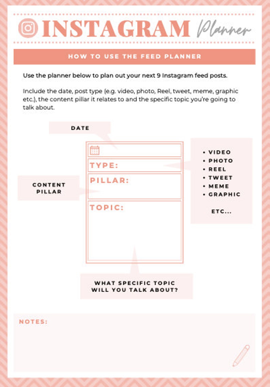 Instagram Reels and Stories Planner / Instagram Planner / Insta Post ...