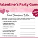 Valentine's Day Game | Printable FIND SOMEONE WHO Ice Breaker Game ...