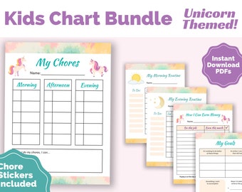 Kids Chart Bundle Princess Themed Printable Checklists Including Chore ...