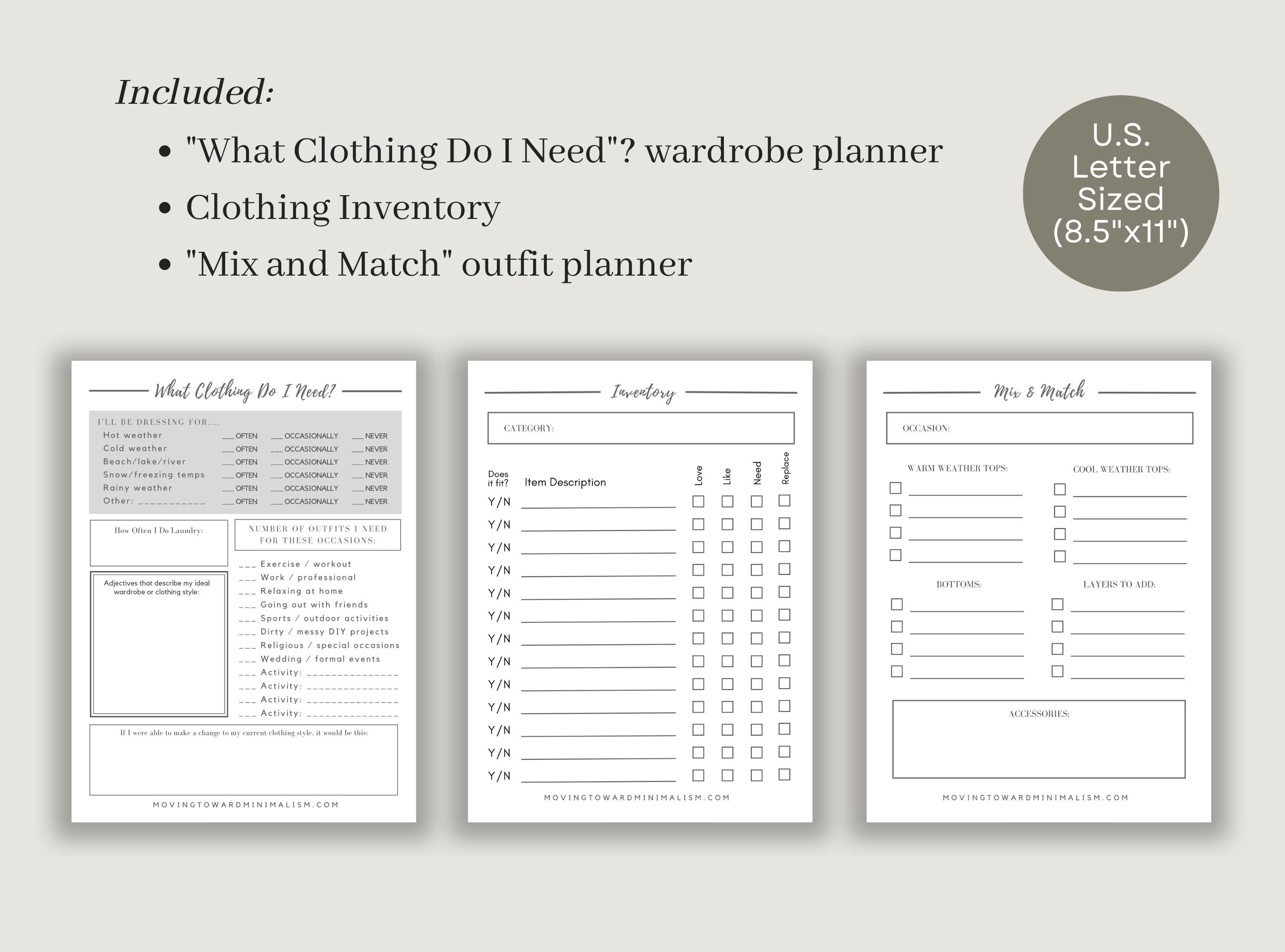 Closet Cleanout Bundle: Capsule Wardrobe Planners, Declutter Checklists ...