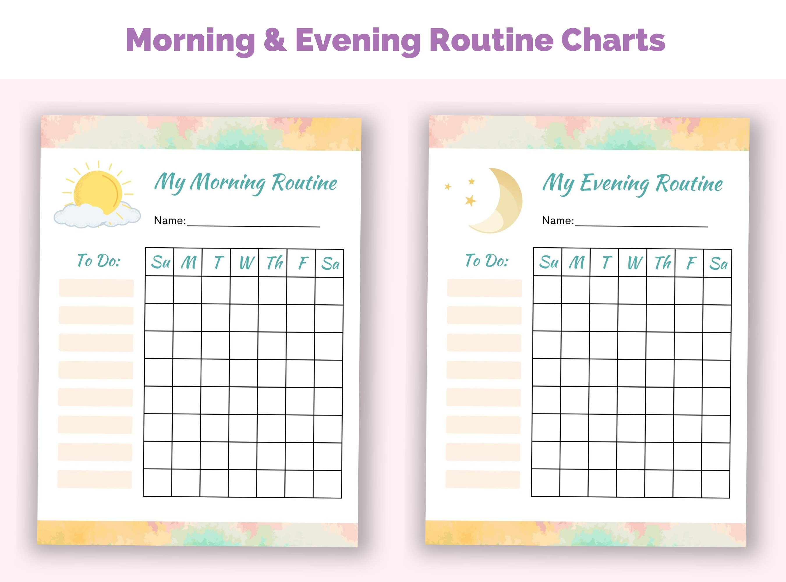 Kids Chart Bundle - Unicorn Themed | Printable Checklists Including ...