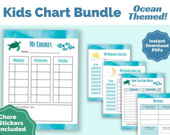 Kids Chart Bundle Camo Themed Printable Checklists Including Chore ...