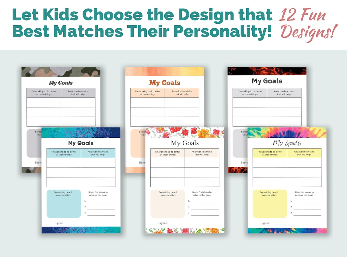 Kids Goal Setting Worksheet | Printable PDF Download to Help Kids Set ...