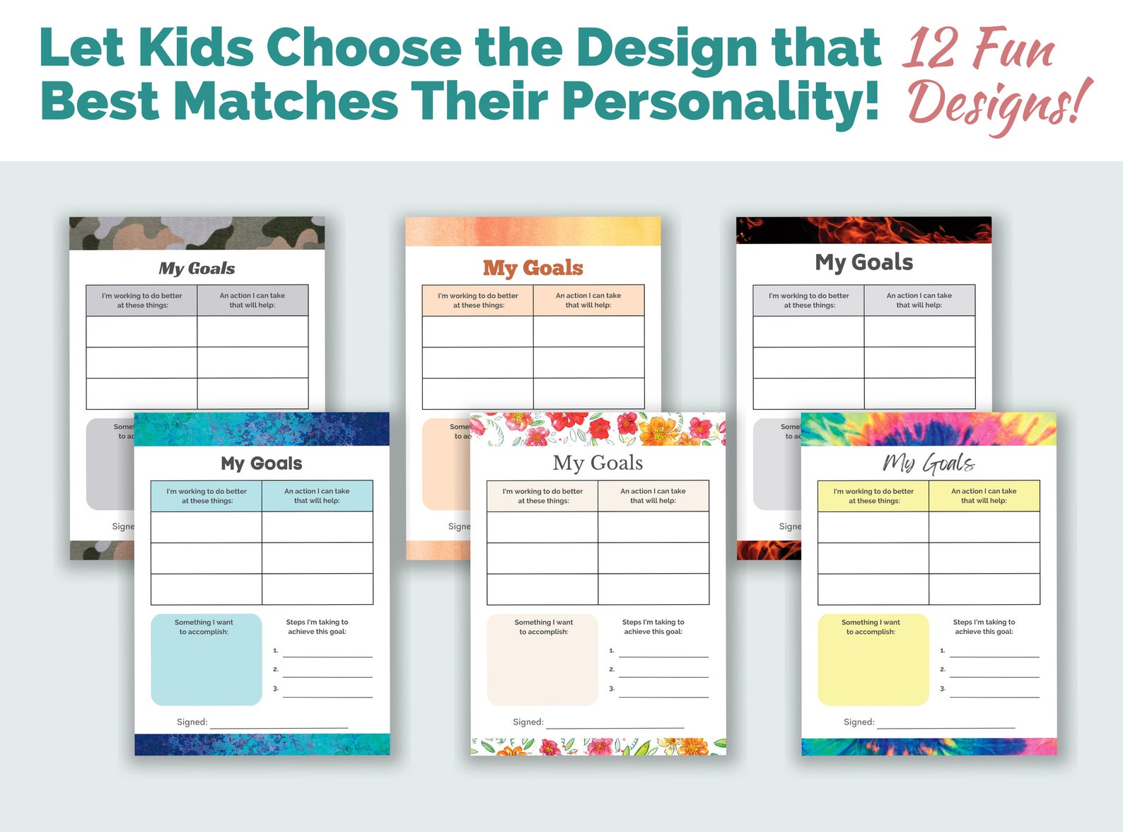 Kids Goal Setting Worksheet | Printable PDF Download to Help Kids Set ...
