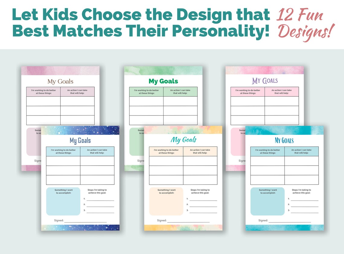 Kids Goal Setting Worksheet | Printable PDF Download to Help Kids Set ...